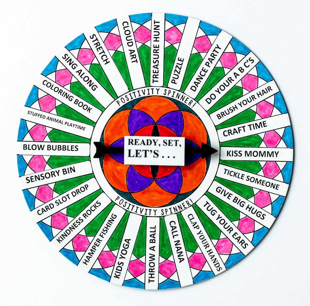 Toddler Activity Spinner Wheel: Coloring Craft Toy, Sensory Game - Etsy
