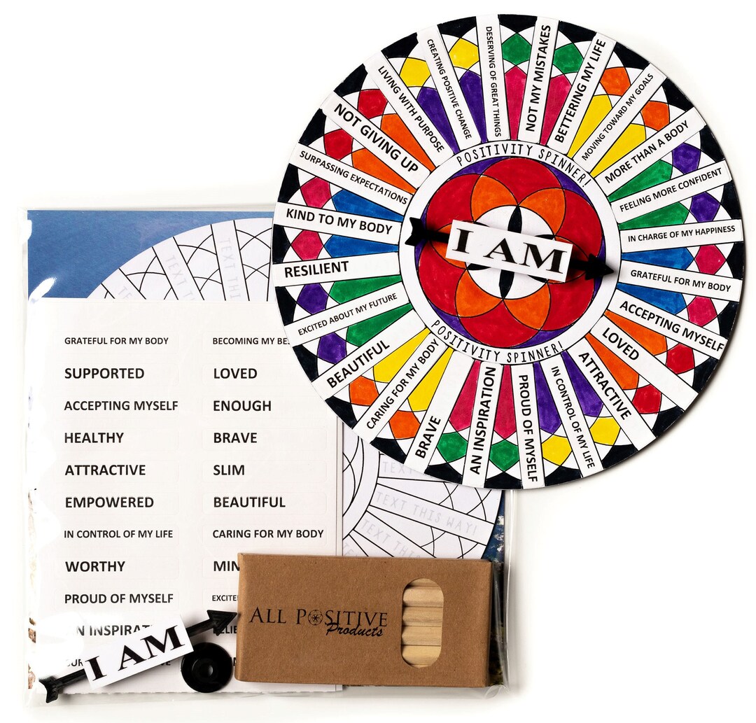 I AM Affirmation Spinner Wheel: Body Image Coloring Craft for Kids ...