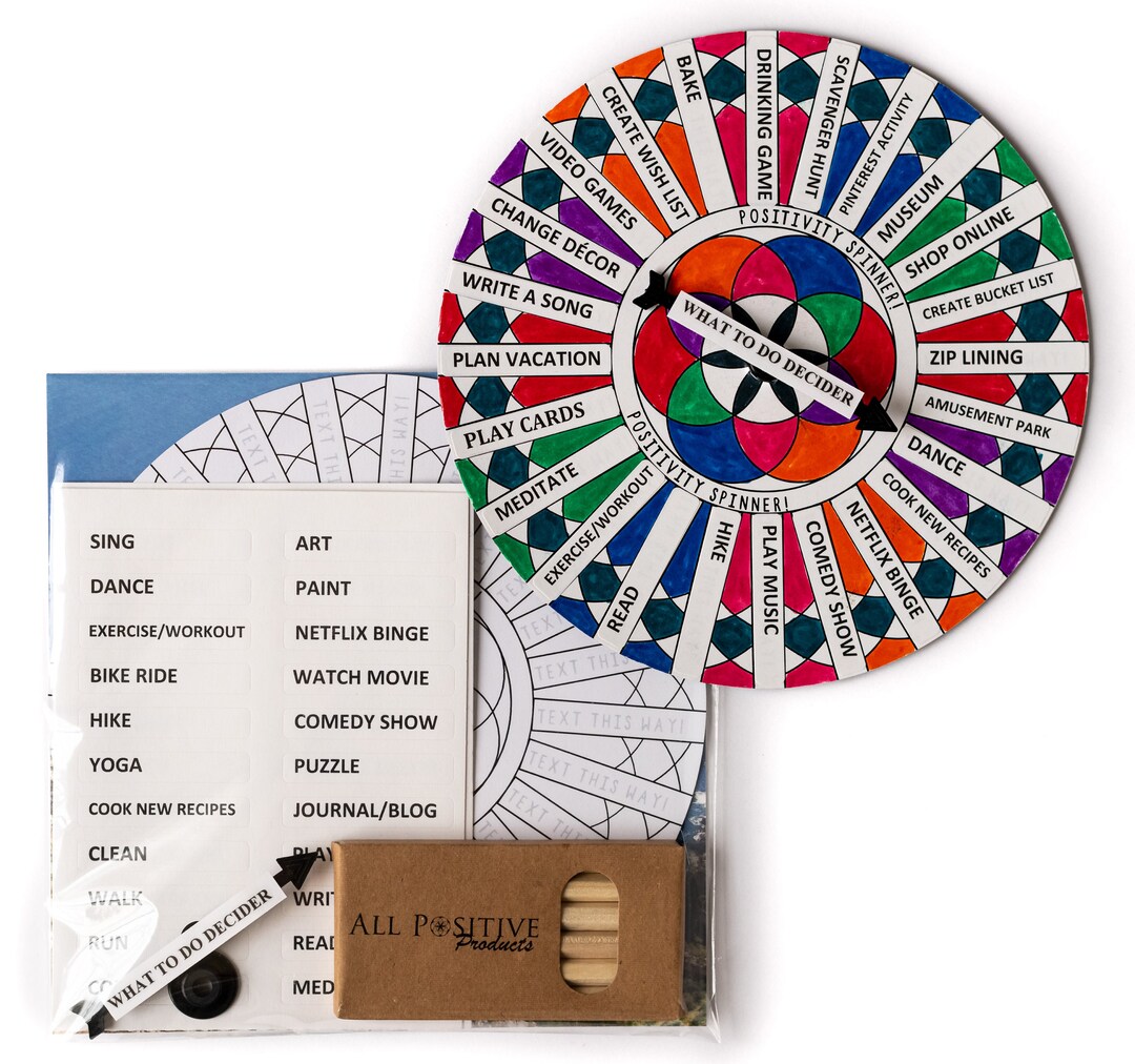 What to Do Decider | Decision Maker Craft Game | Activity Game Spinner ...