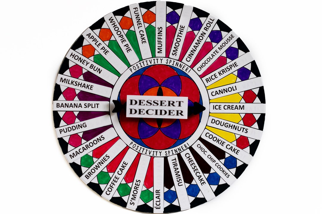 Dessert Decider Spinner Wheel Game: Color-in, Add Your Own Treats and ...