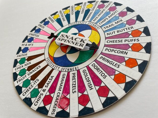 Snack Time Spinner DIY Art Coloring Craft Game Foodie Gift | Etsy