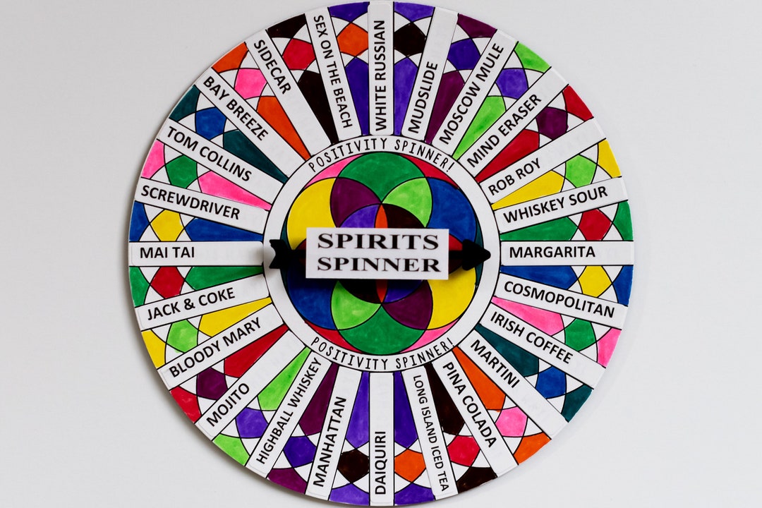 Drink Decider | Spirits Spinner | Color It, Add Your Favorite Adult ...
