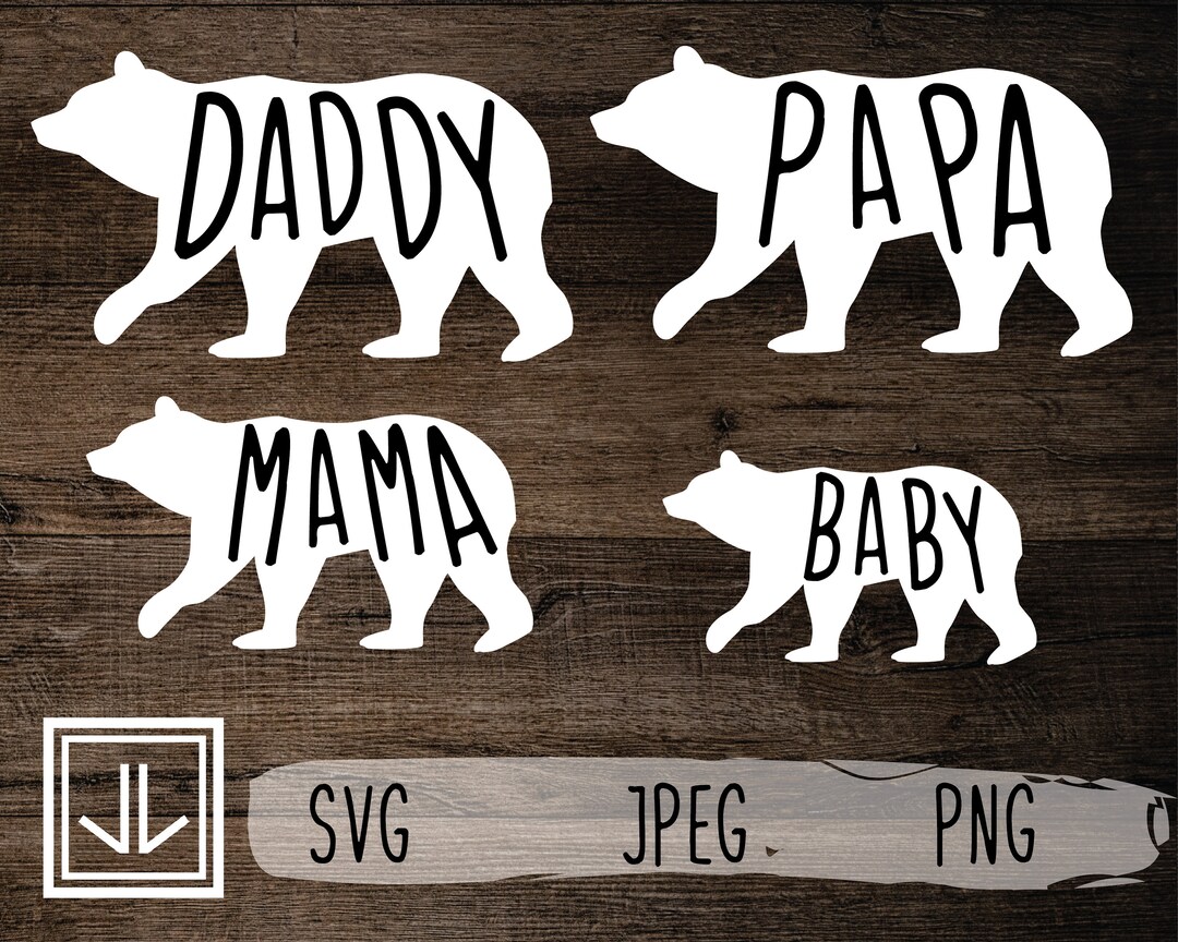 Bear Family Mama Bear Daddy Bear Papa Bear Baby Bear SVG JPEG PNG ...
