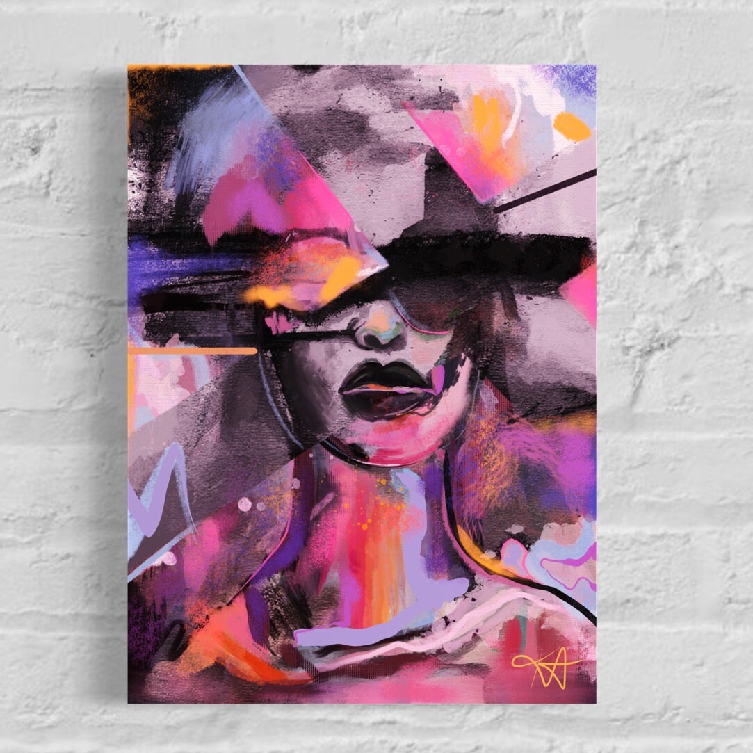 Awoken: Vibrant Abstract Face Art Print - Colorful & Bold Portrait ...