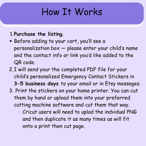 Emergency Contact Sticker for Kids – Pink & Girly Theme | Printable ...