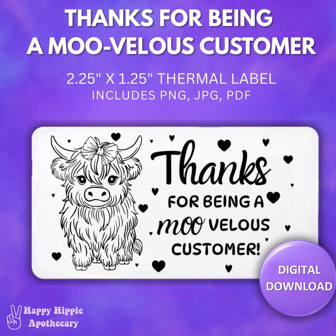 Funny Cow Packaging Label: Moo-velous Small Business Sticker (digital ...