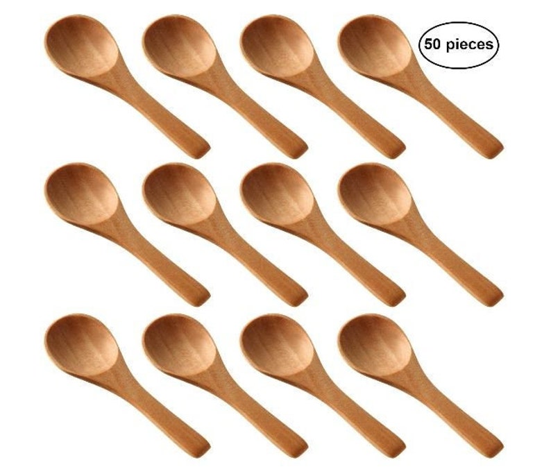 50 PK 3 Wooden Spoons Small Mini Spoons - Etsy