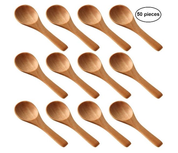 50 PK 3 Wooden Spoons Small Mini Spoons - Etsy