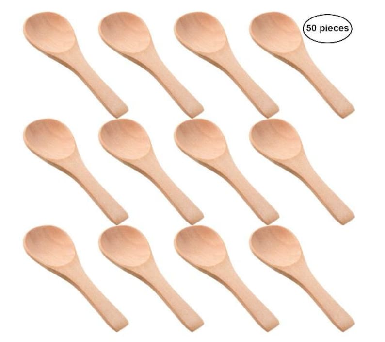 50 PK 3 Wooden Spoons Small Mini Spoons - Etsy