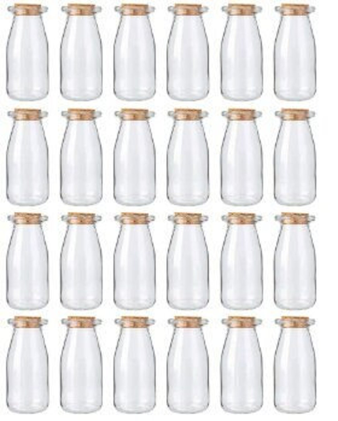 30 PK 7oz Mini Milk Jars Glass Favor Jars With Cork Lids, Jute Twine ...