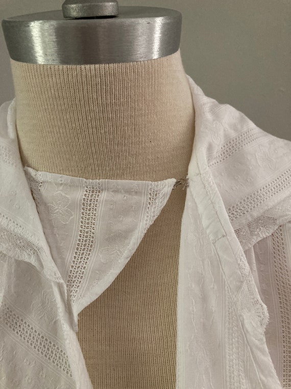 Vintage Victorian White Cotton Handmade Surplice Blou… - Gem