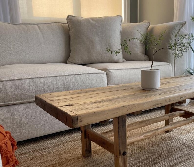 Rustic Live Edge Coffee Table – Large Handmade Farmhouse Table ...