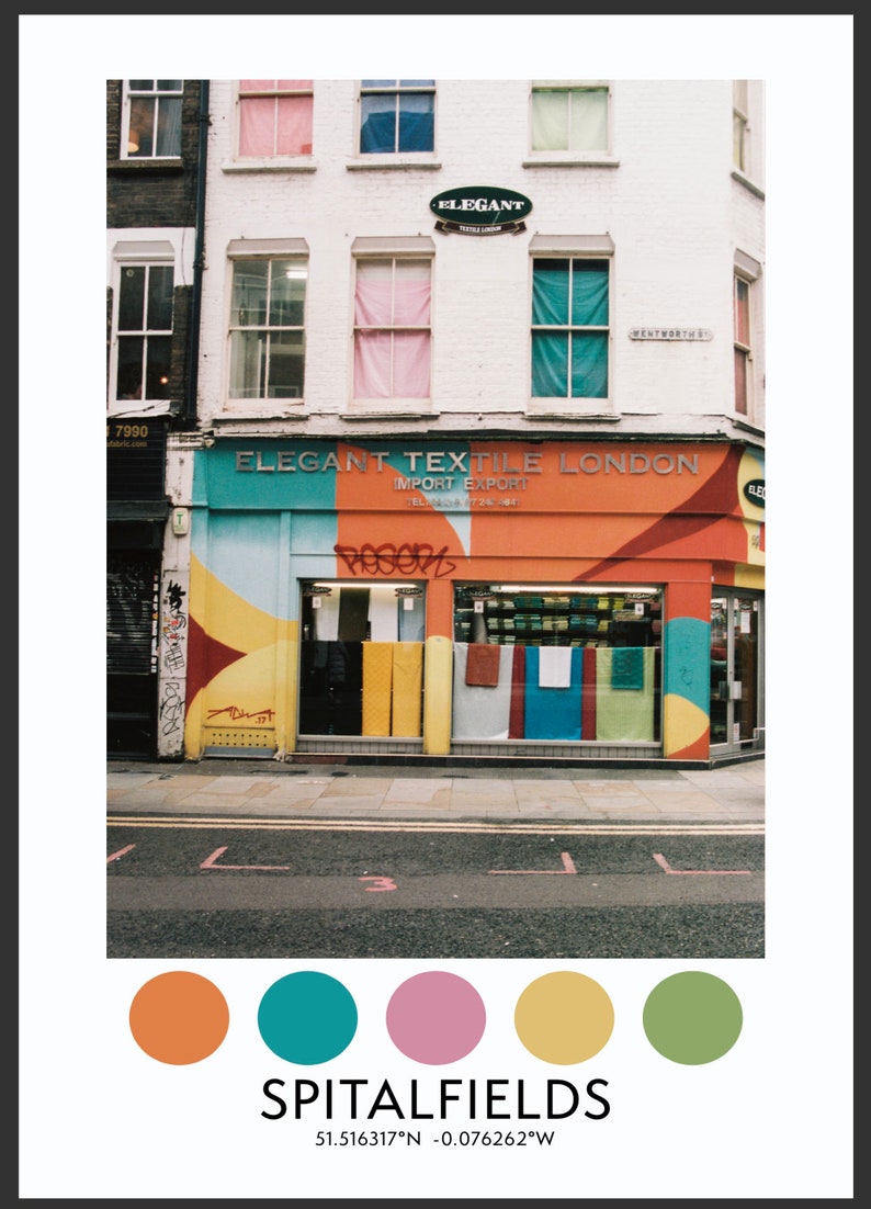 London, Spitalfields Colour Palette Photography Art Print Size A5, A4 ...