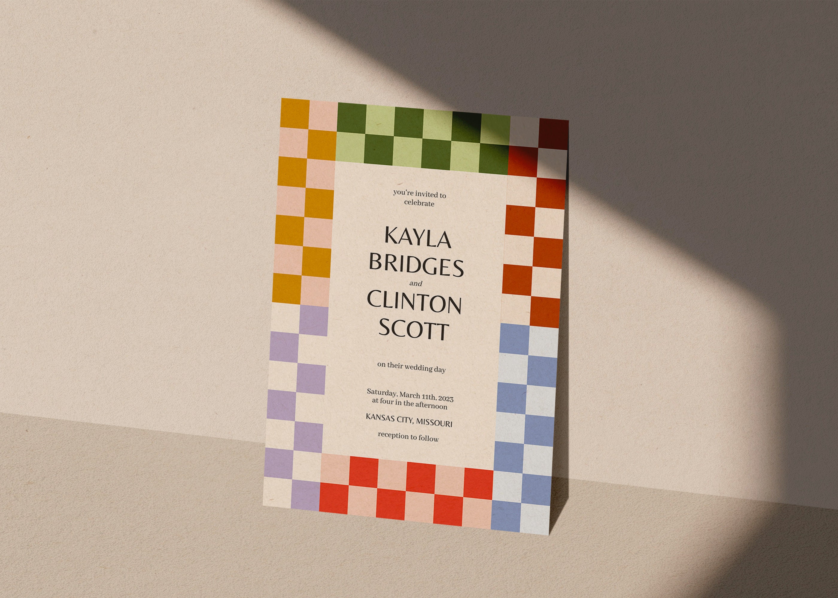 Retro Checkered Party Invitation INSTANT DOWNLOAD - Etsy