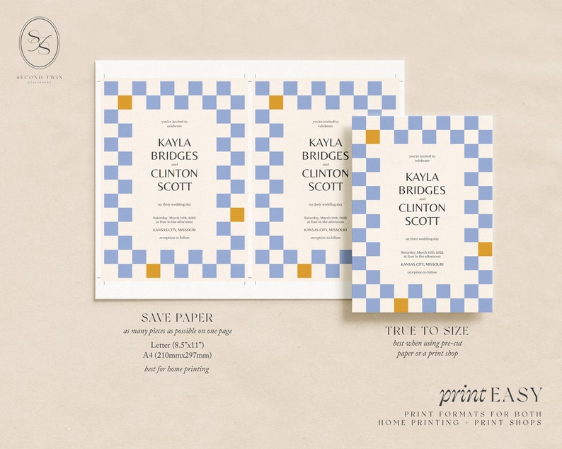 Retro Checkered Party Invitation INSTANT DOWNLOAD Printable Invite ...