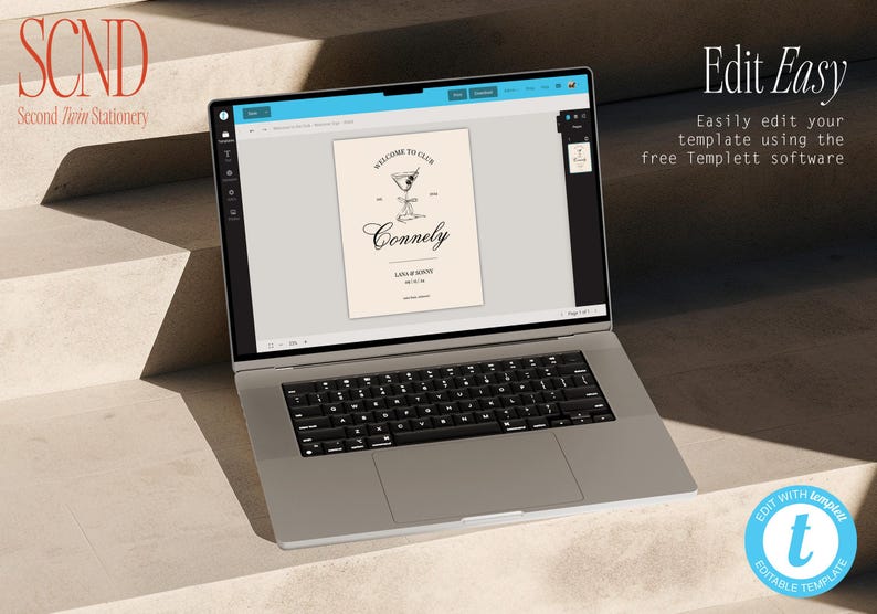 Martini Wedding Welcome Sign: Editable Reception Template (22" X 28 ...