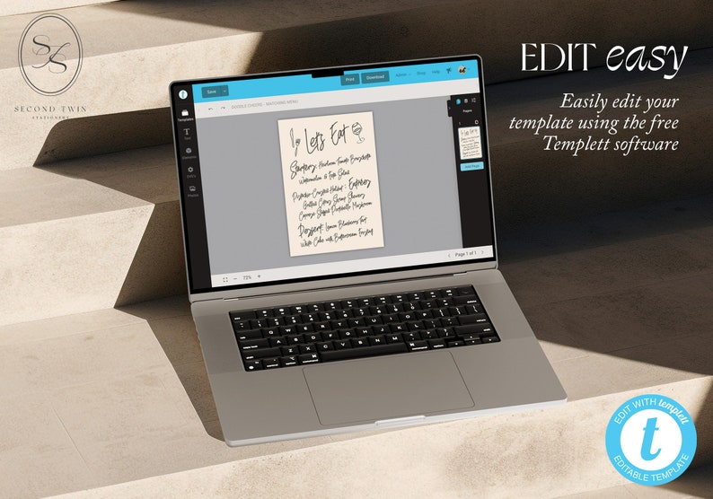 Hand Drawn Dinner Menu Template INSTANT DOWNLOAD Wedding Menu ...