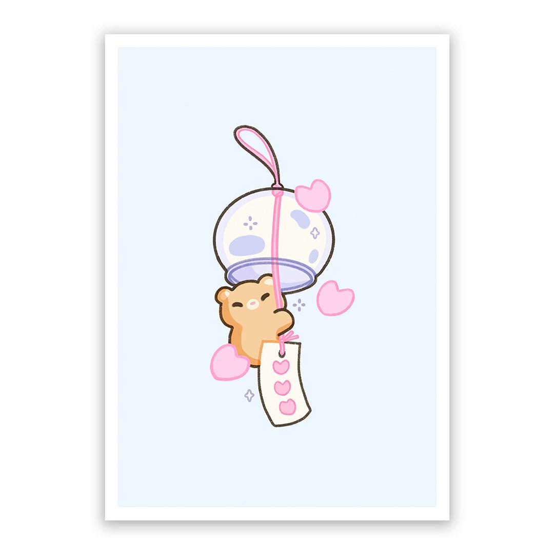 Bear Furin Art Print Cute Illustration Animals Handmade - Etsy