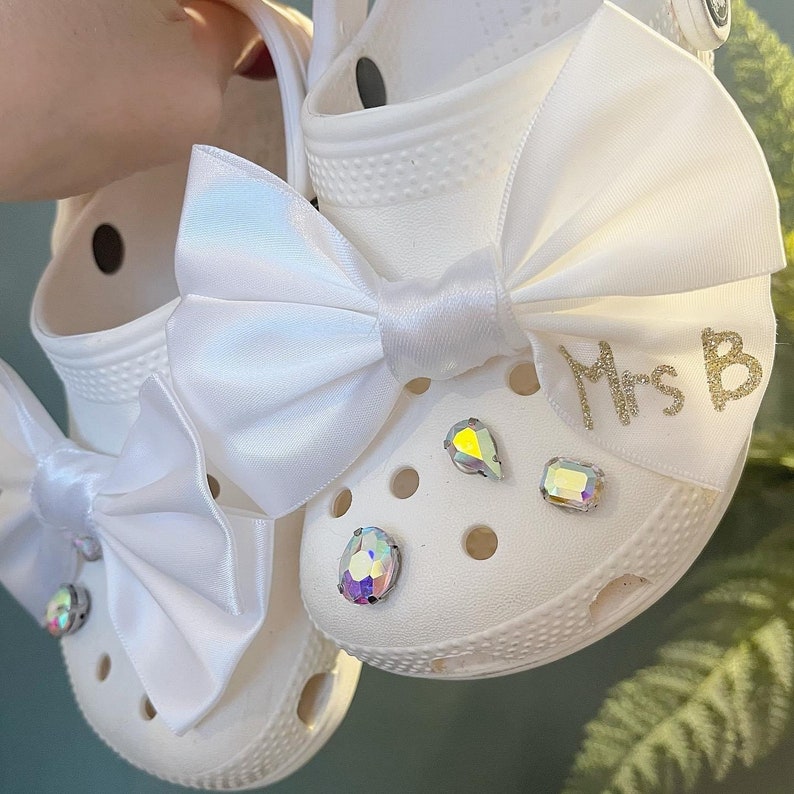 Wedding Shoes / Croc Bows / Jibbitz / Hen Do / Bride / Bride - Etsy UK