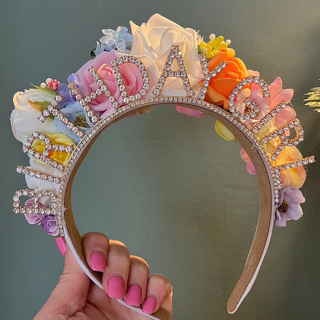 Floral Birthday Headband / Birthday Crown /floral Headband /girls Hair ...