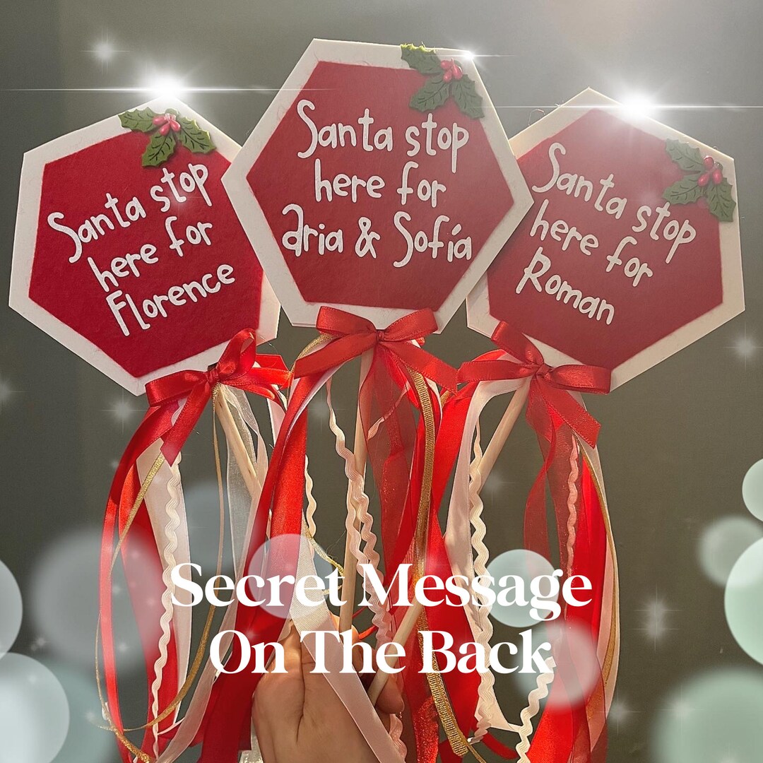 Reversible Santa Stop Here Sign / Santa Stop Here Decor / Santa Stop ...