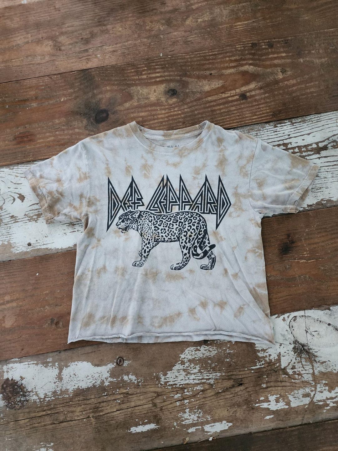 Def Leppard Crop Top Cutoff Tshirt Tie Dye Used Small S - Etsy