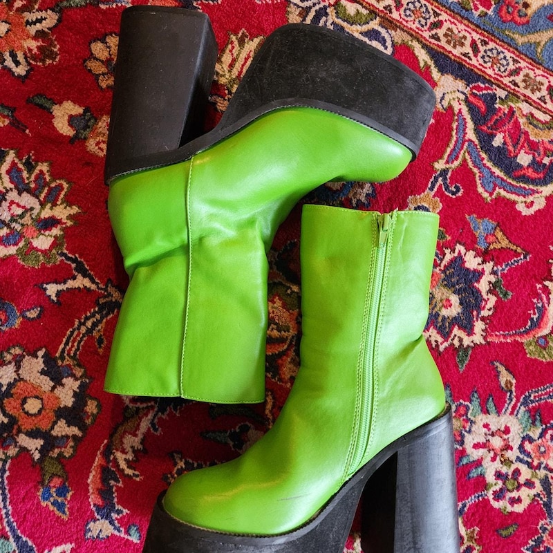 Green Platform Shoes - Etsy