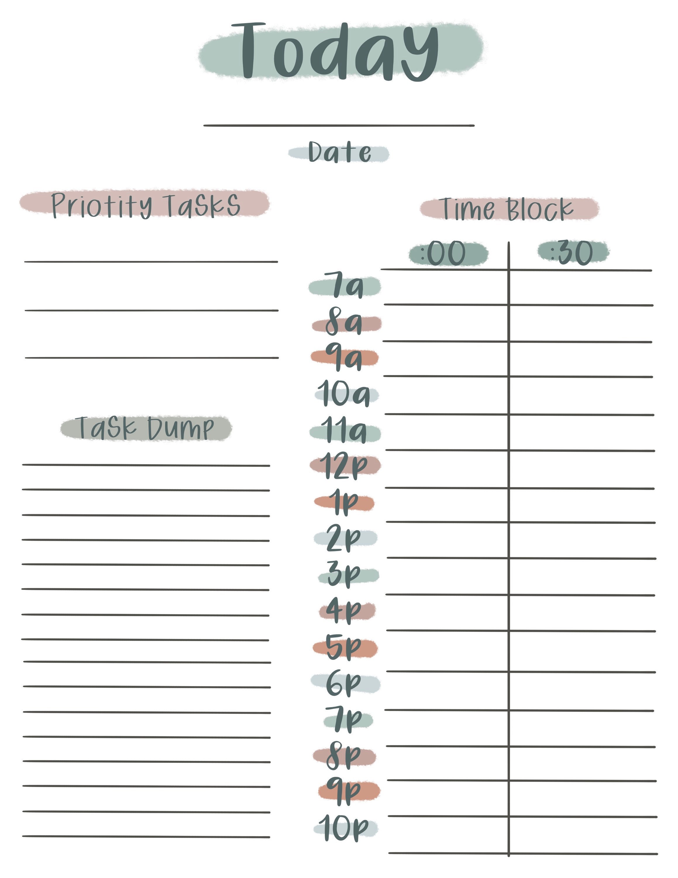 Time Block Planner Time Block Planner Time Blocking Remote Work Time ...