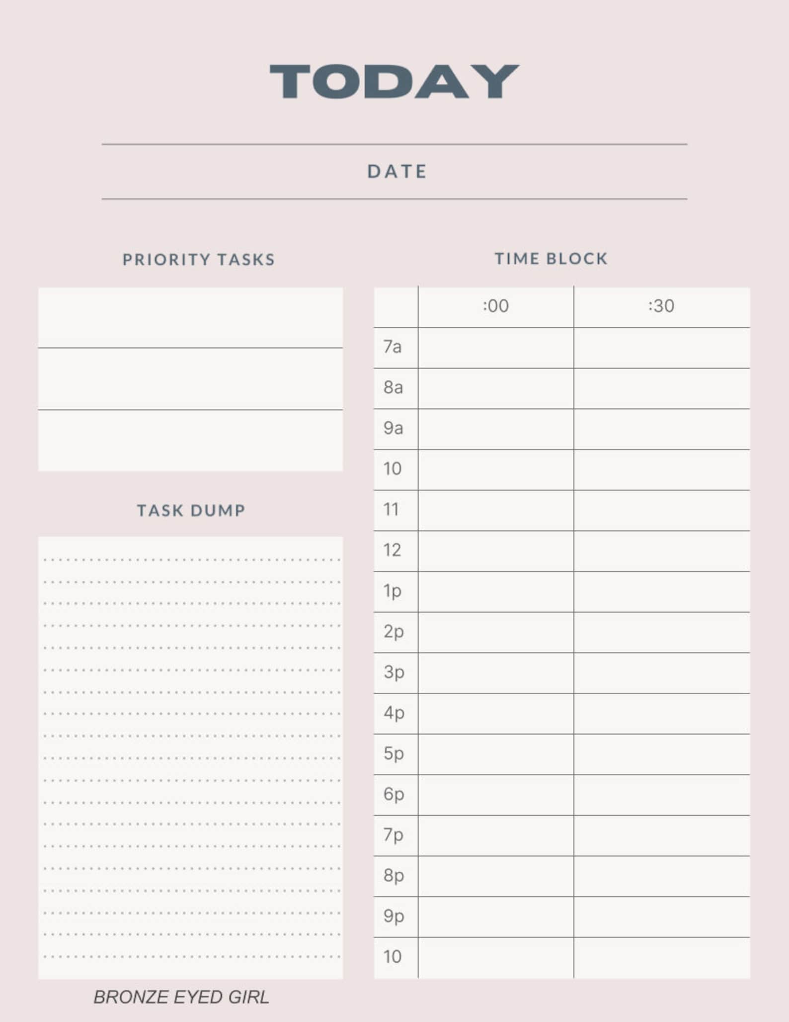 Time Blocking or Boxing to Organize Your Day, Printable, Time Block ...