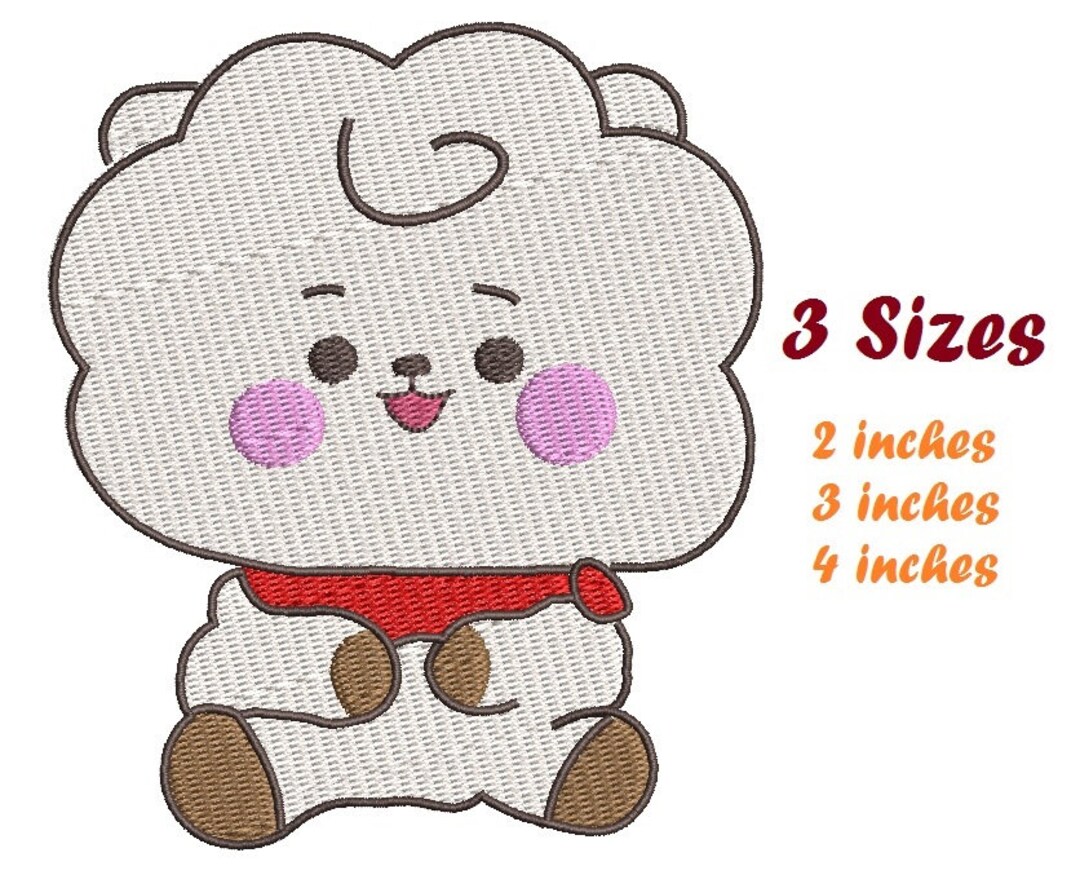 BT21 Baby RJ by BTS Jin Embroidery Design File in 3 Size and 16 Formats ...