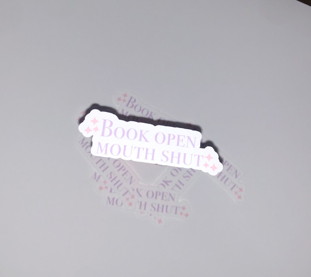 Book Open Mouth Shut Sticker - Etsy