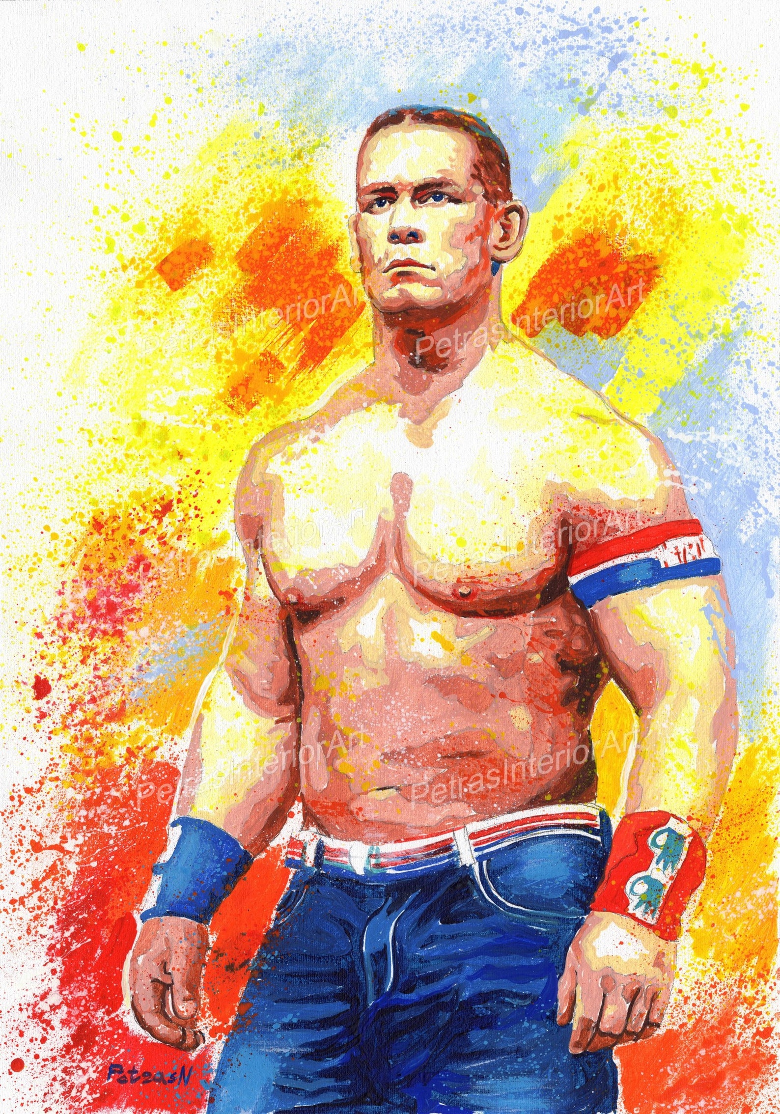 John Cena acrylic painting print poster canvas wrestling | Etsy