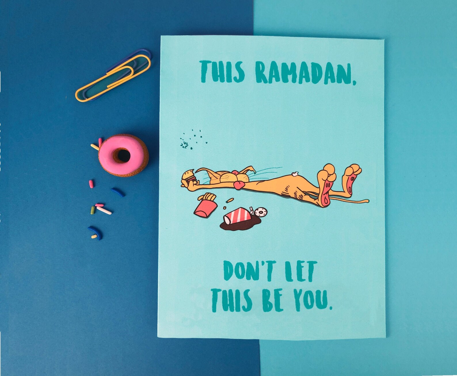 Bright Funny Ramadan Muslim Greeting Celebration Set of 1, 3, 5, 10 or ...