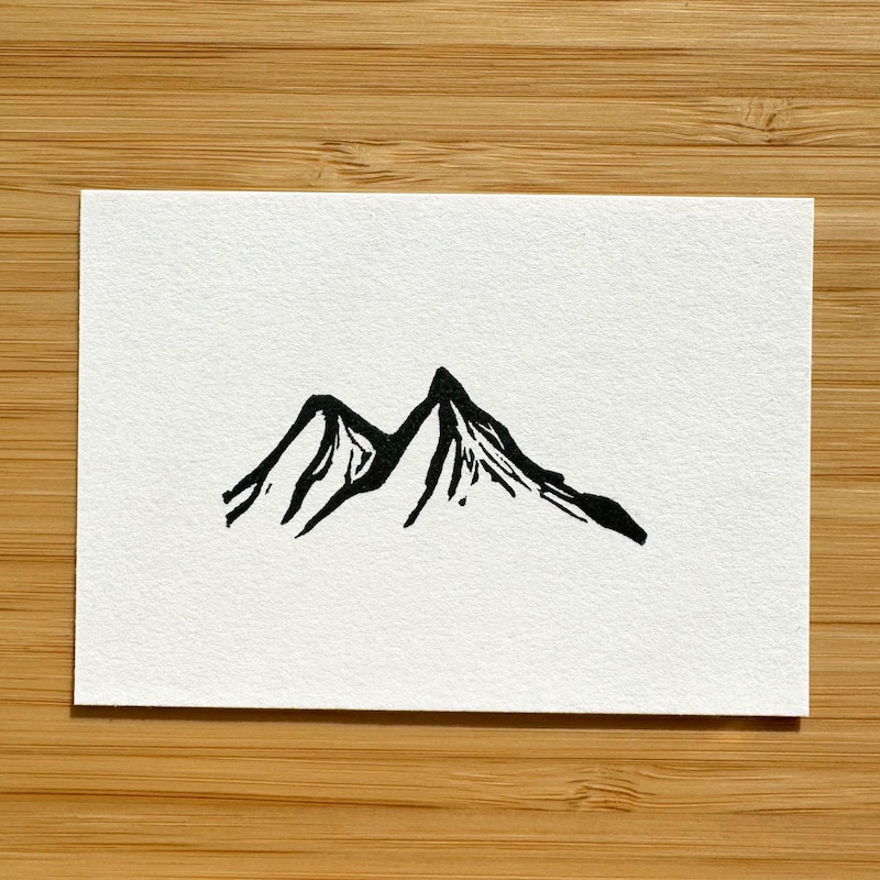 Mountain Linocut - Etsy