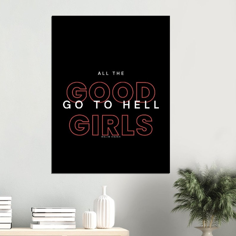 Billie Eilish Poster All the Good Girls Song Lyric Print Premium Matte ...