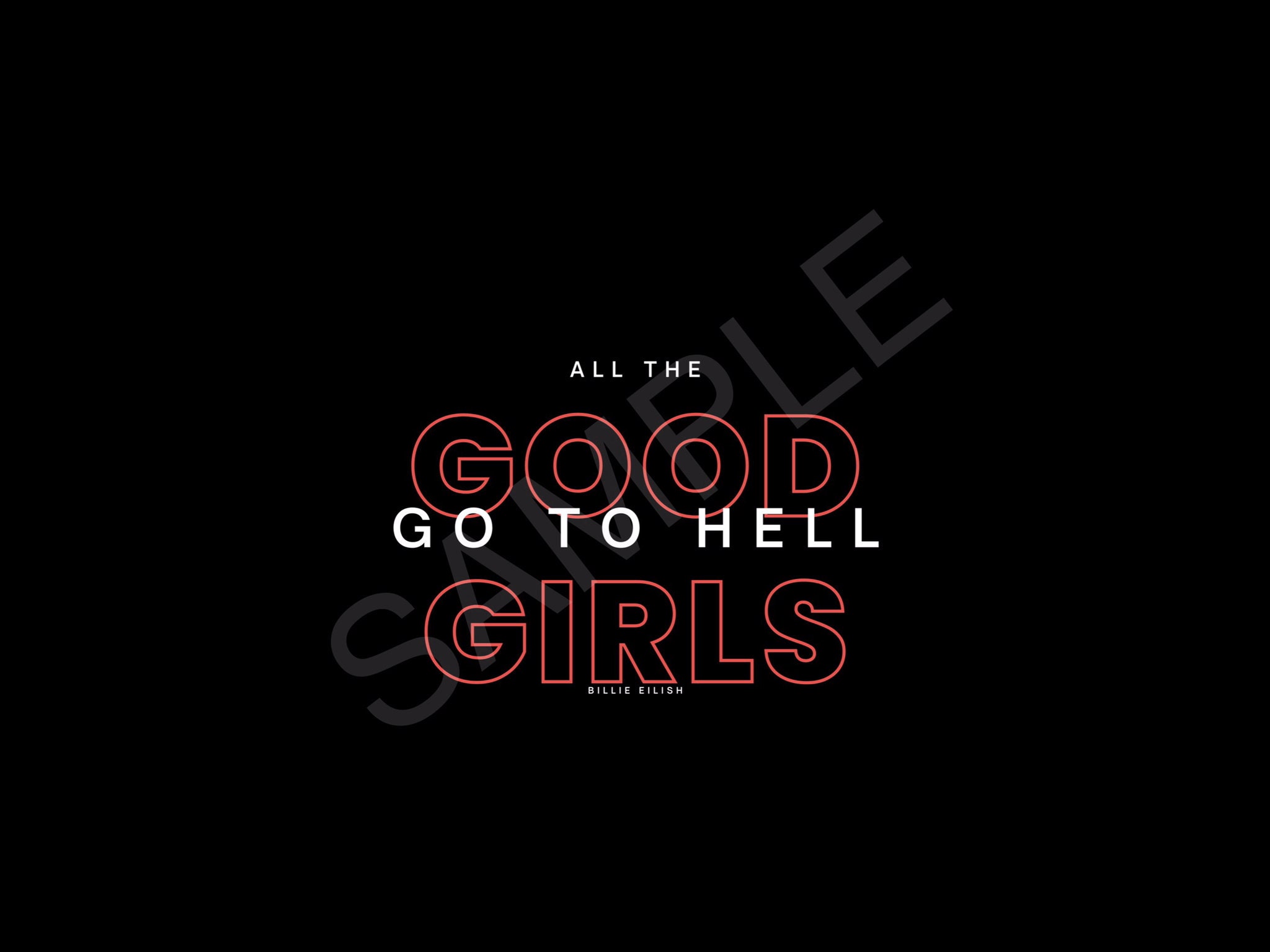 Billie Eilish Poster All the Good Girls Song Lyric Print Premium Matte ...