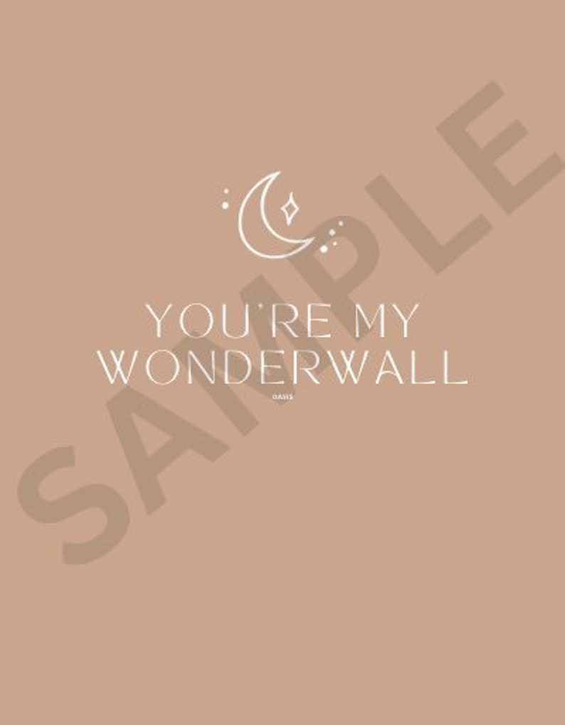 Oasis Poster Wonderwall Song Lyric Print Premium Matte Print A1 A2 A3 ...