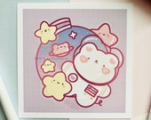 Cute Astro Bear Art Print Cute Space Art Prints Cute Star - Etsy