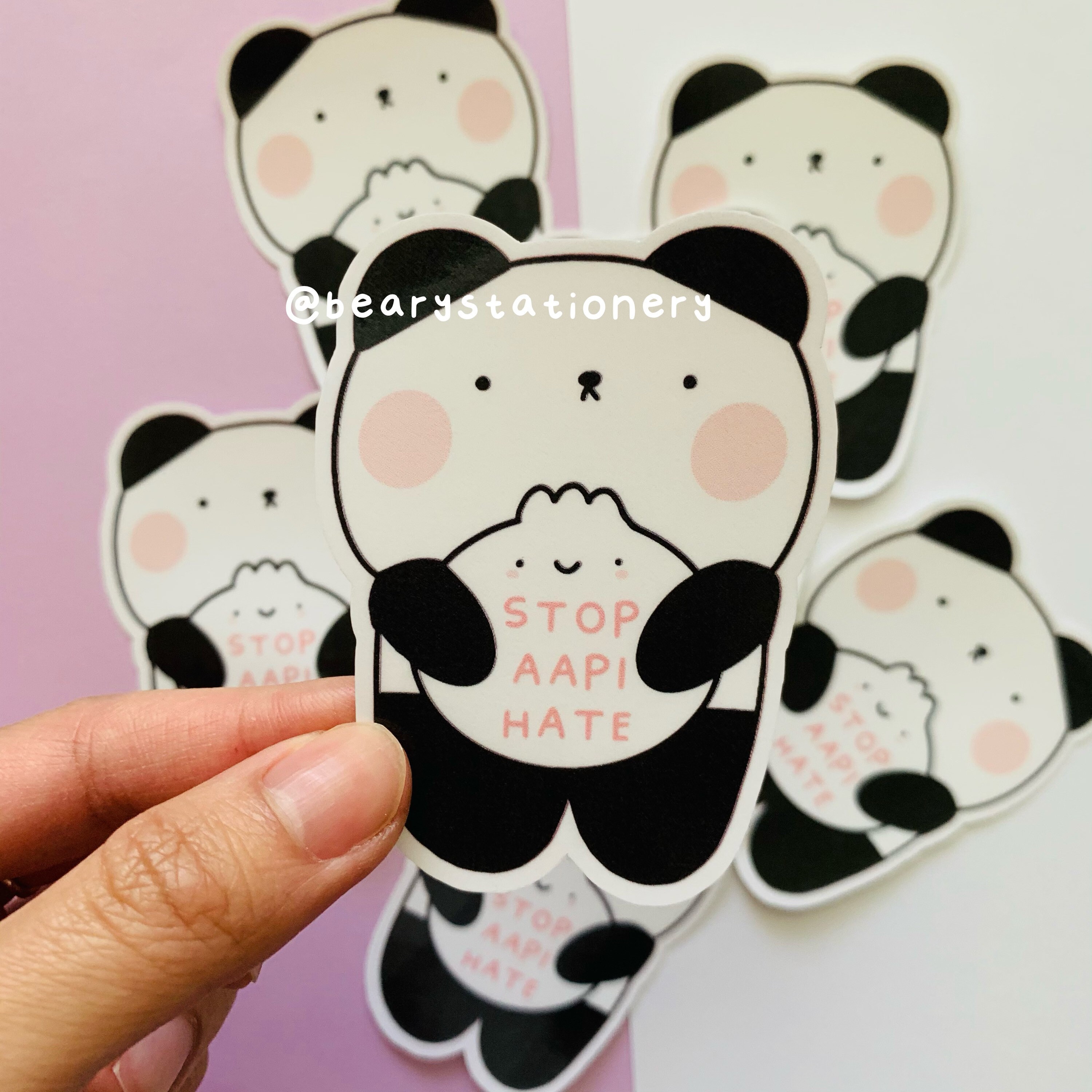 Panda Vinyl Sticker Stop Asian Hate Stop Racism Sticker | Etsy