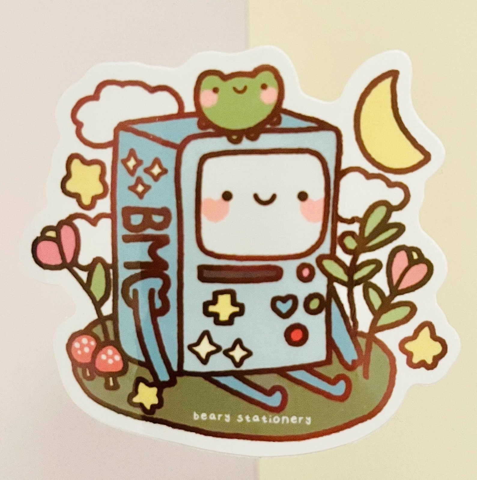 BMO Robot Floral Vinyl Sticker for Water Bottle, Laptops, Notebooks ...
