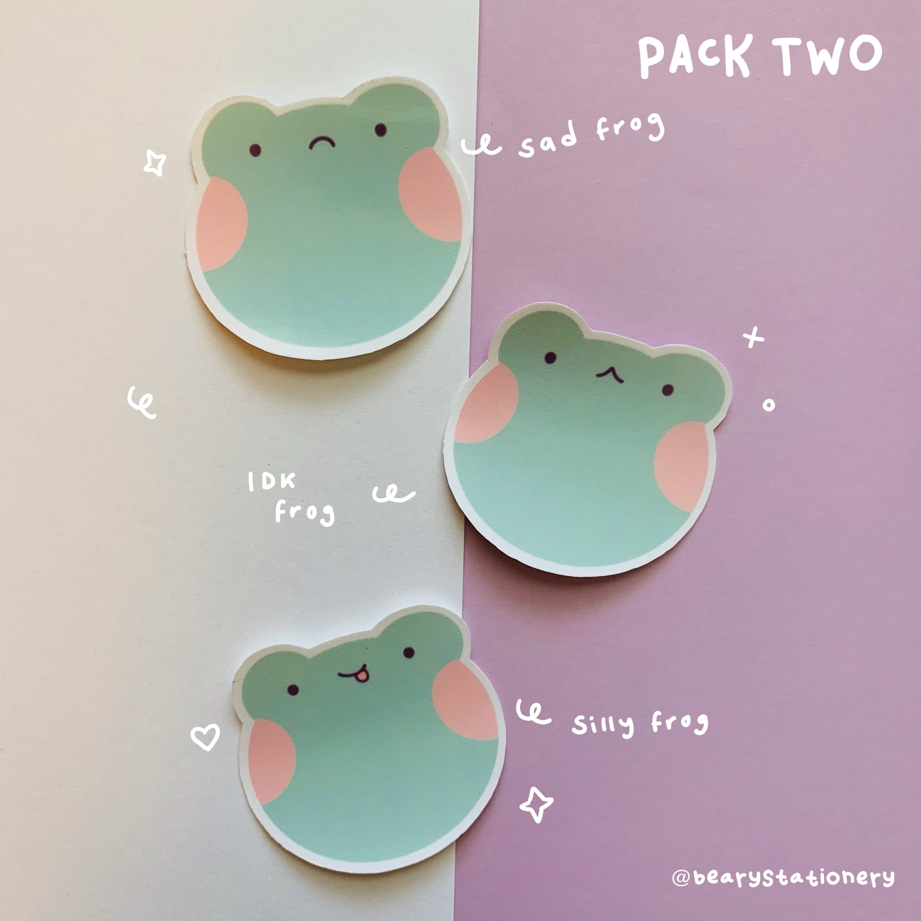 Cute Frog Emoji Stickers Vinyl Sticker for Laptop Water - Etsy