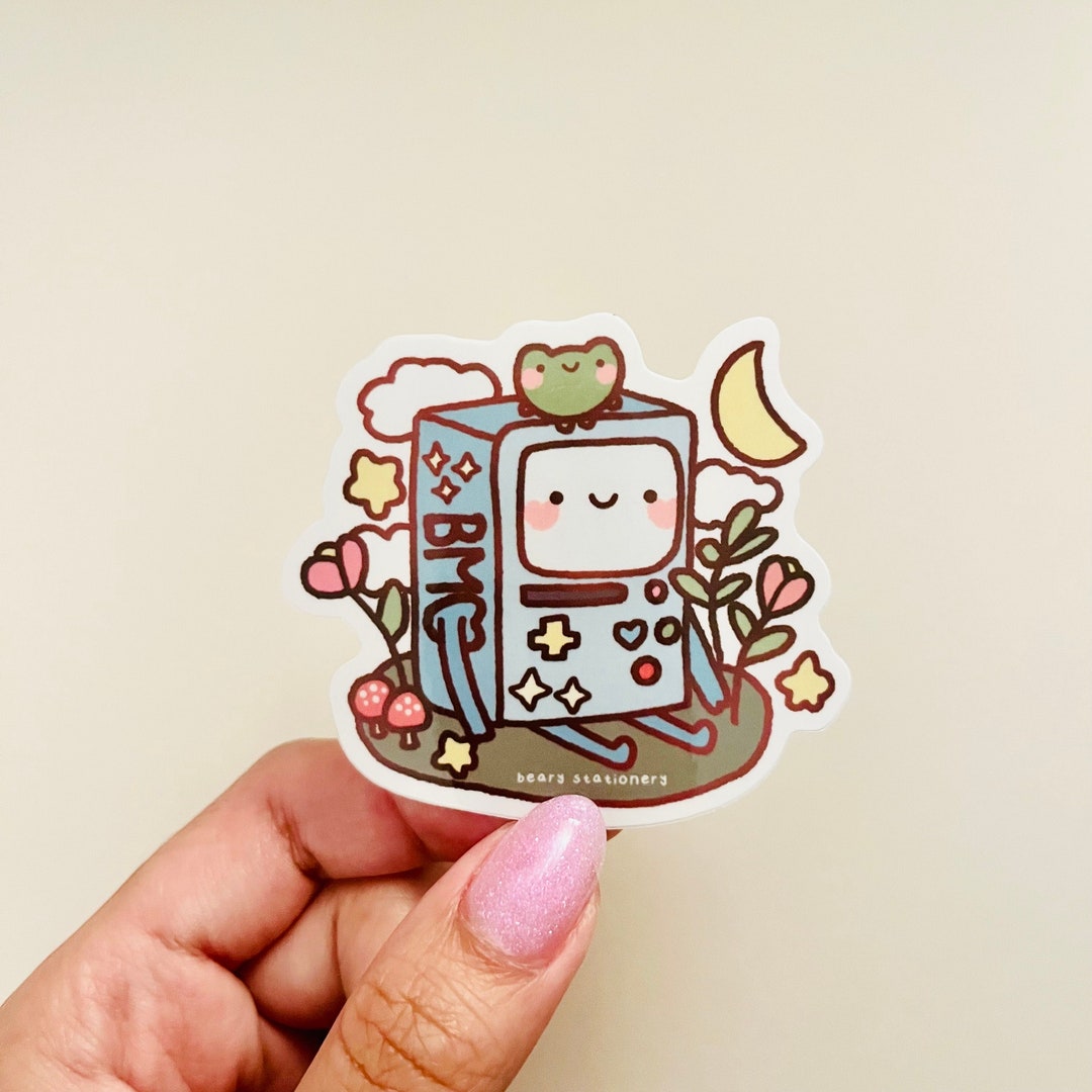 BMO Robot Floral | Vinyl Sticker for Water Bottle, Laptops, Notebooks ...