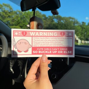 Cute Knife Pastel Warning Sticker | Pink Kawaii Decal, Airbag Label ...