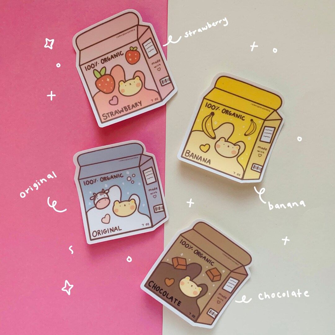 Cute Milk Carton Stickers | Vinyl Sticker for Laptop, Waterbottle ...