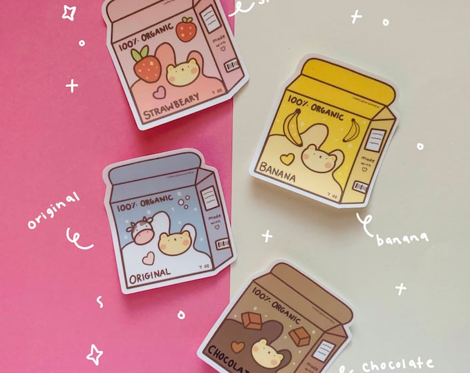 Cute Milk Carton Stickers | Vinyl Sticker for Laptop, Waterbottle ...