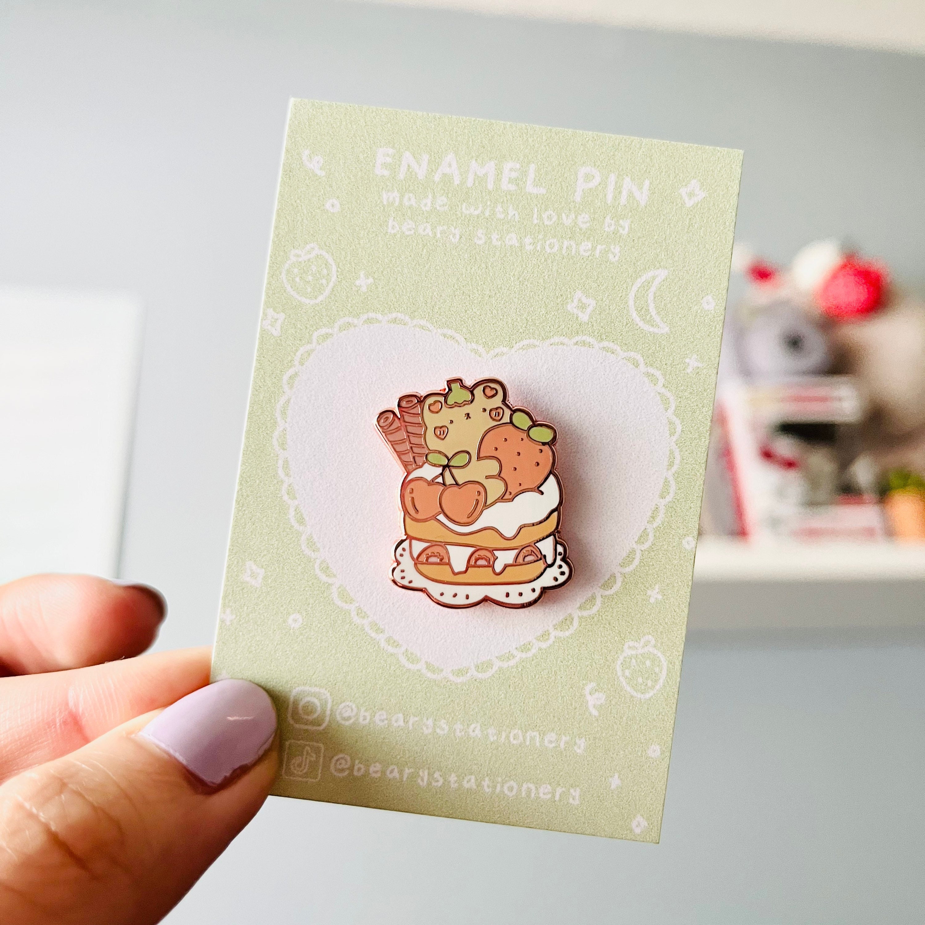 Cute Cake Bear Hard Enamel Pin Kawaii Enamel Pin Cute - Etsy