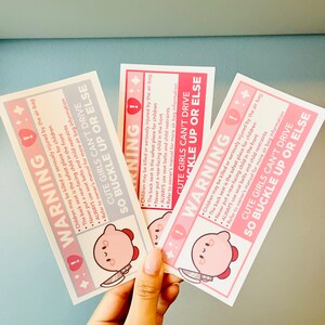 Cute Knife Pastel Warning Sticker | Pink Kawaii Decal, Airbag Label ...