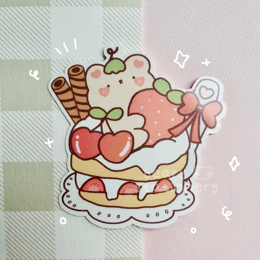 Bear Cake Sticker | Vinyl Sticker for Laptop, Water Bottle, Notebook - Etsy