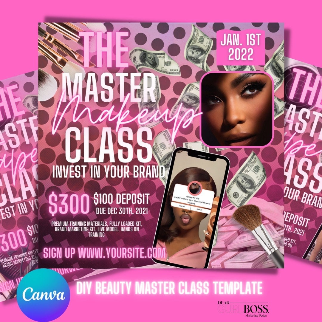 Editable Beauty Master Class Flyer | DIY MASTER CLASS Templates ...