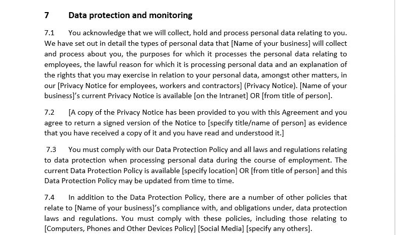 Employment Contract/ UK Contract of Employment for Work /business/ Job ...